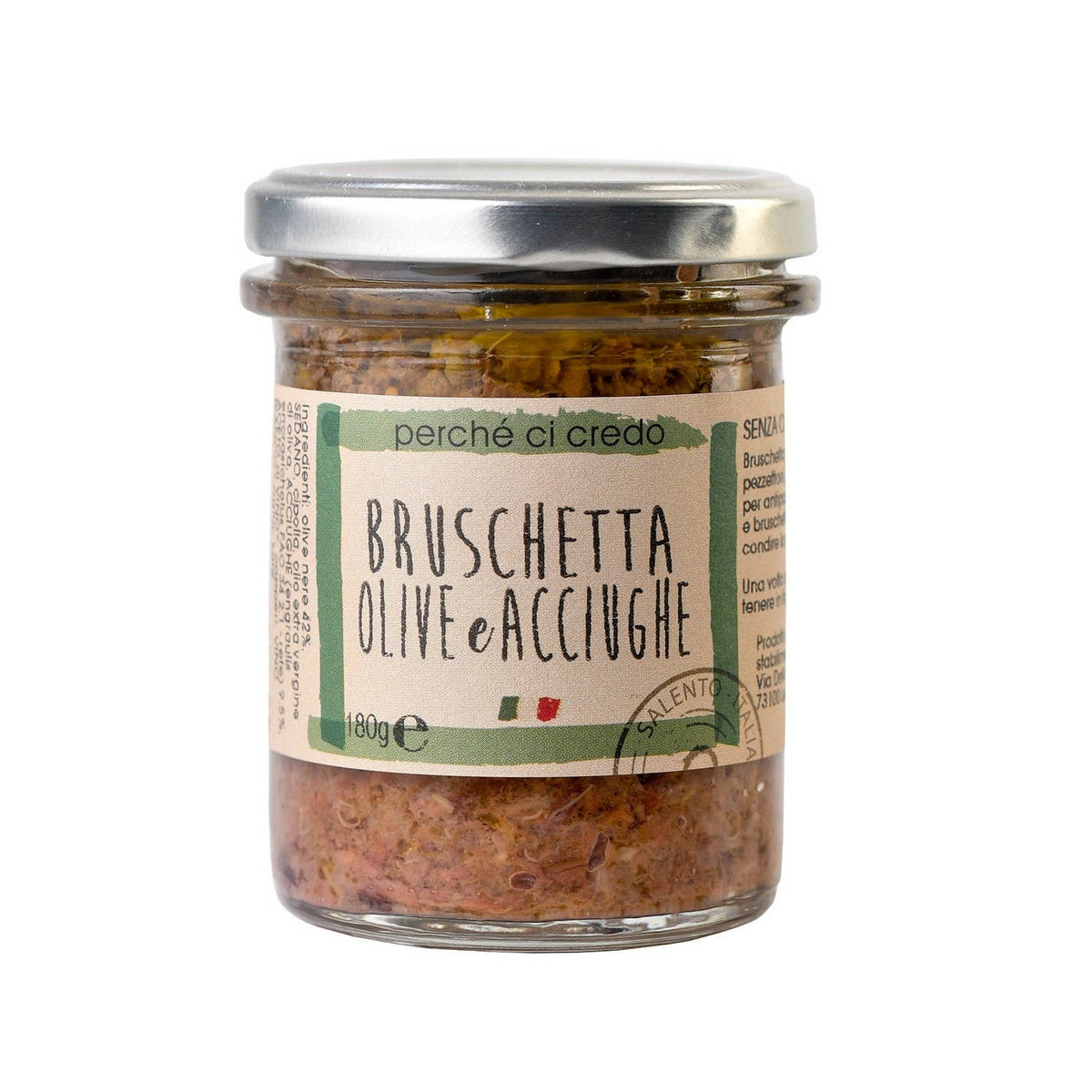 Perche' Ci Credo Olive and Anchovy Bruschetta Spread 6.3 oz (180 g ...